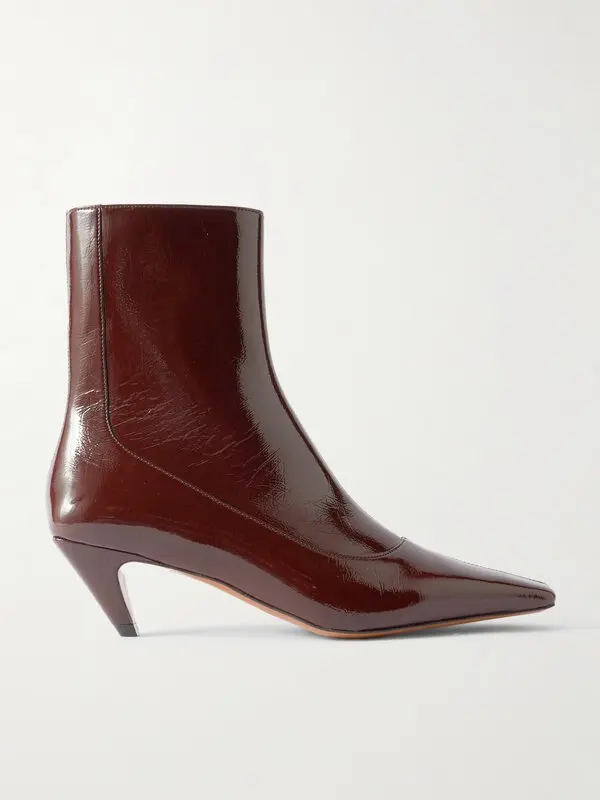 Stella McCartney Spur Glossed Ankle Boots - Brown