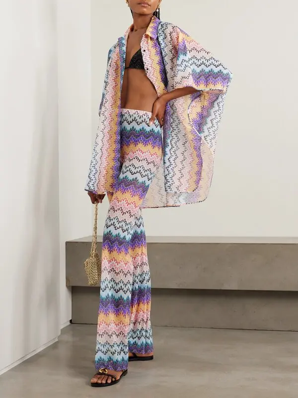 Missoni Printed Mesh Flared Pants