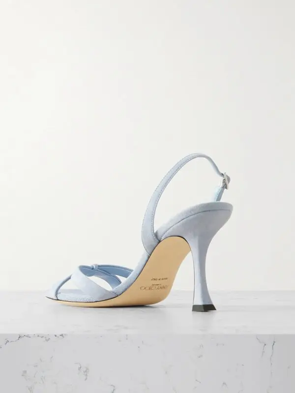 JIMMY CHOO Elsy 90 Suede Sandals - Blue