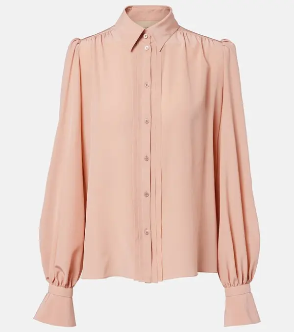Valentino Garavani Silk Crêpe De Chine Blouse - Pink