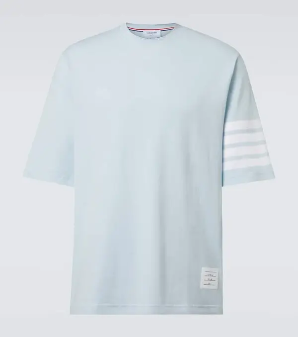 Thom Browne 4-bar Cotton Jersey T-shirt - Blue