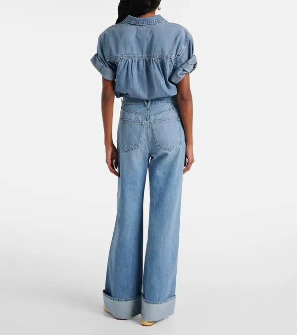 Veronica Beard Taylor High-rise Wide-leg Jeans - Blue