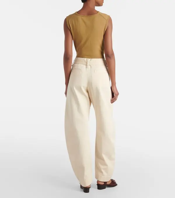 LEMAIRE Belted Barrel-leg Jeans - White