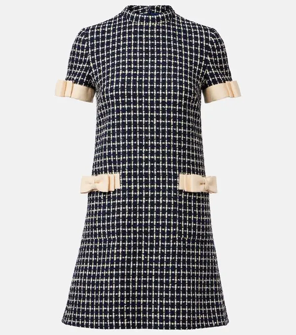Valentino Garavani Wool-blend Bouclé Minidress - Blue