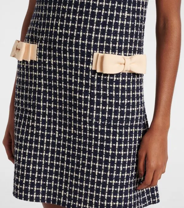 Valentino Garavani Wool-blend Bouclé Minidress - Blue
