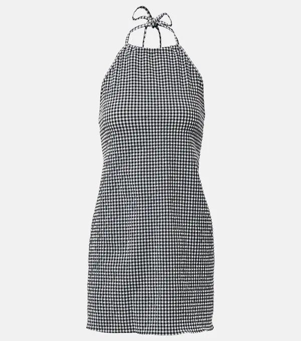 Hunza G Gingham Seersucker Minidress - Black