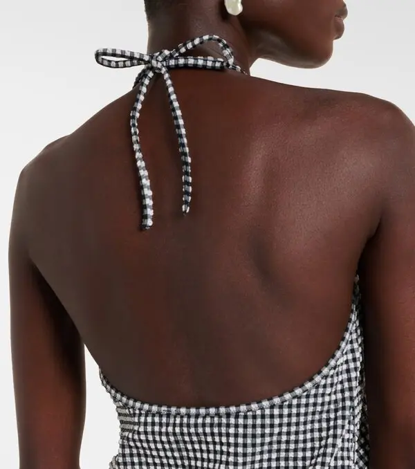 Hunza G Gingham Seersucker Minidress - Black