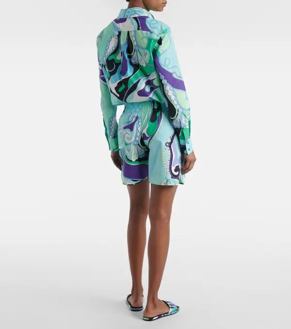 Emilio Pucci Orchidee Printed High-rise Shorts