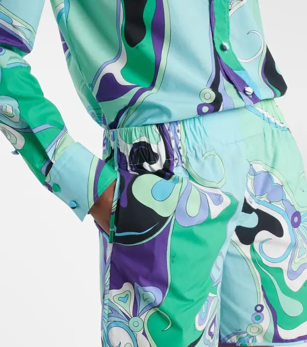 Emilio Pucci Orchidee Printed High-rise Shorts