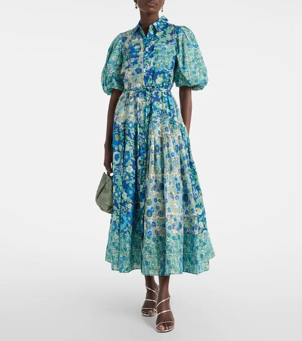 ALEMAIS Alémais Sacha Floral Ramie Shirt Dress