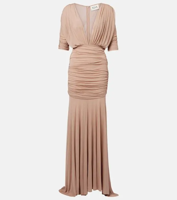 Tove Devi Semi-sheer Maxi Dress - Beige