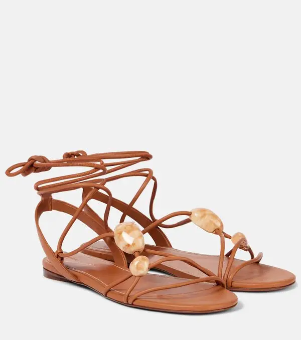 Zimmermann Gleam Leather Sandals