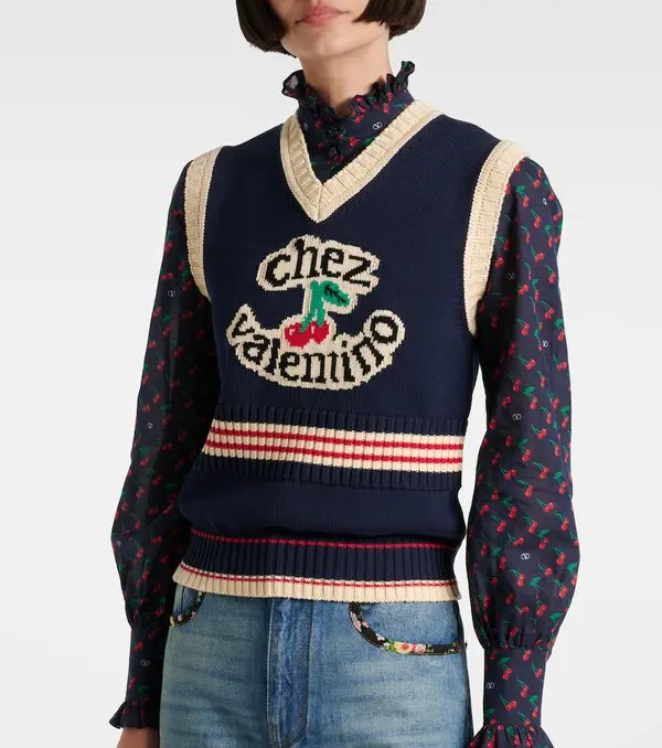 Valentino Garavani Chez Cotton Sweater Vest