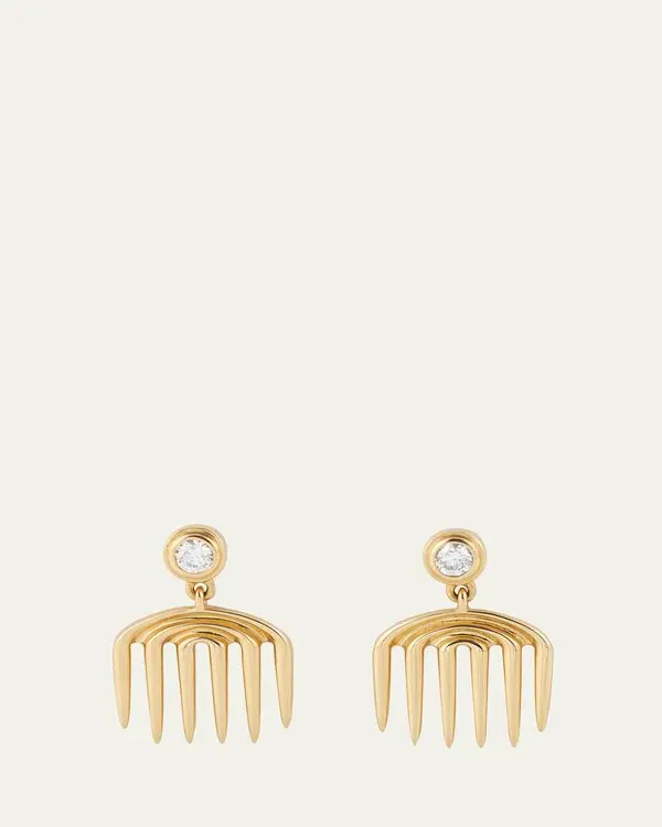ALMASIKA Sagesse Vici Diamond Charm Earrings - Gold