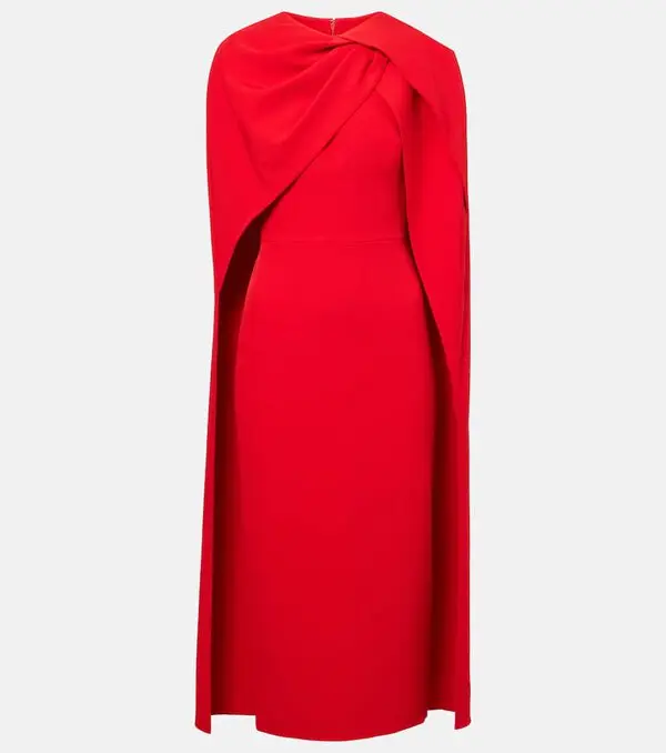 Safiyaa Cape-detail Midi Dress