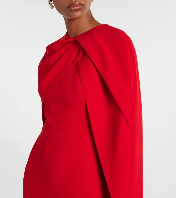 Safiyaa Cape-detail Midi Dress