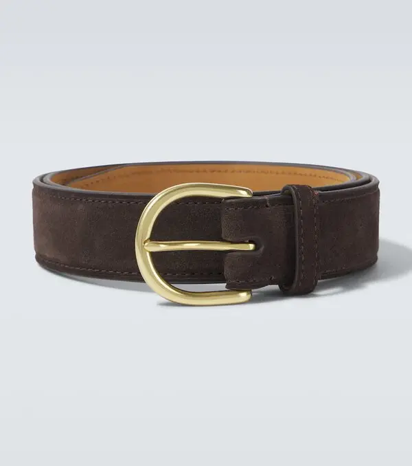 George Cleverley Suede Belt - Brown