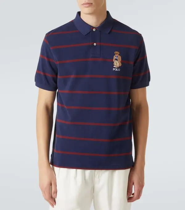 Polo Ralph Lauren Polo Bear Striped Cotton Polo Shirt