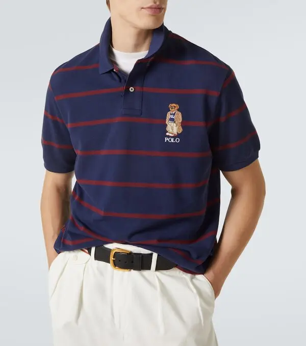 Polo Ralph Lauren Polo Bear Striped Cotton Polo Shirt