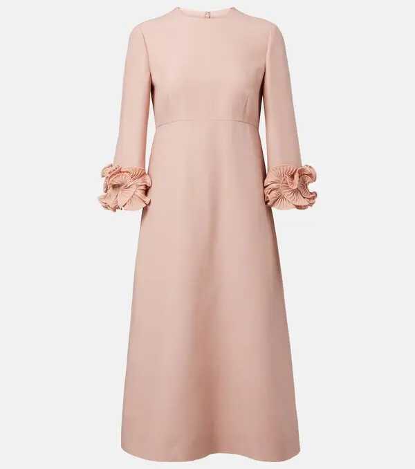 Valentino Garavani Ruffled Crêpe Couture Midi Dress - Pink