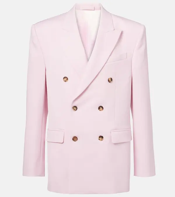 Wardrobe.NYC Double-breasted Virgin Wool Blazer - Pink