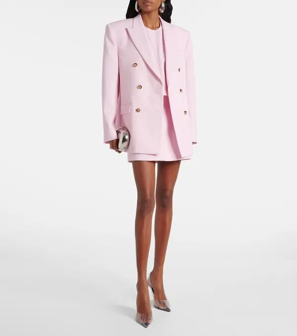 Wardrobe.NYC Double-breasted Virgin Wool Blazer - Pink