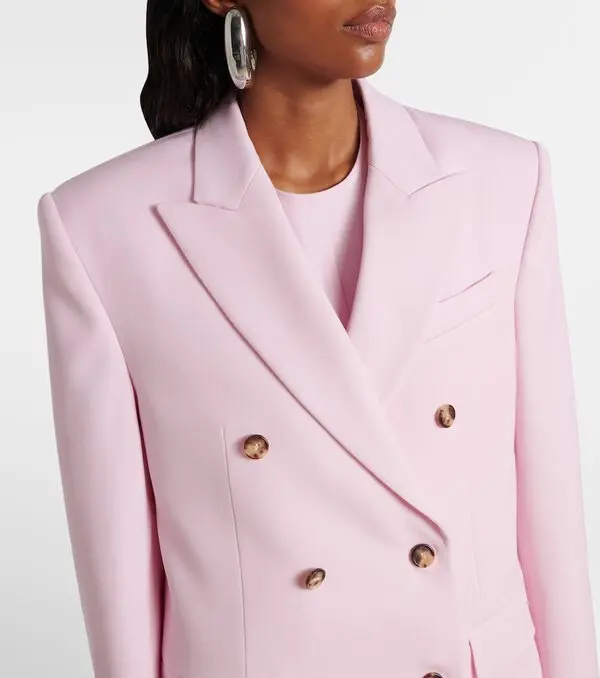 Wardrobe.NYC Double-breasted Virgin Wool Blazer - Pink