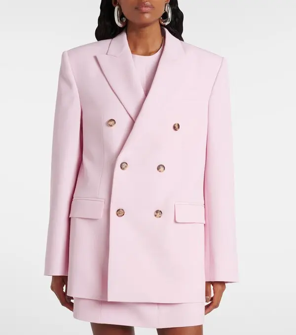 Wardrobe.NYC Double-breasted Virgin Wool Blazer - Pink