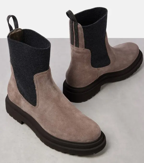 Brunello Cucinelli Suede Ankle Boots