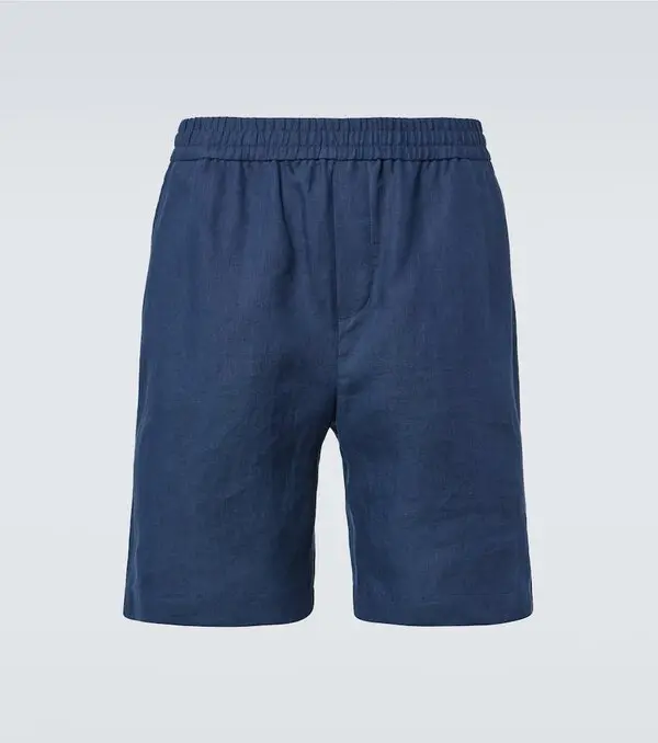 Sunspel Linen Shorts - Blue