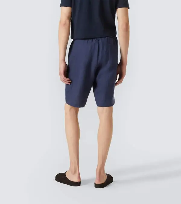 Sunspel Linen Shorts - Blue