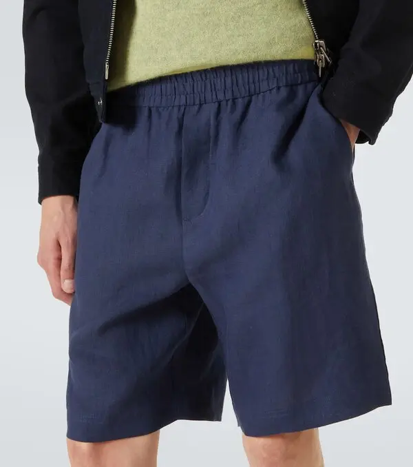 Sunspel Linen Shorts - Blue