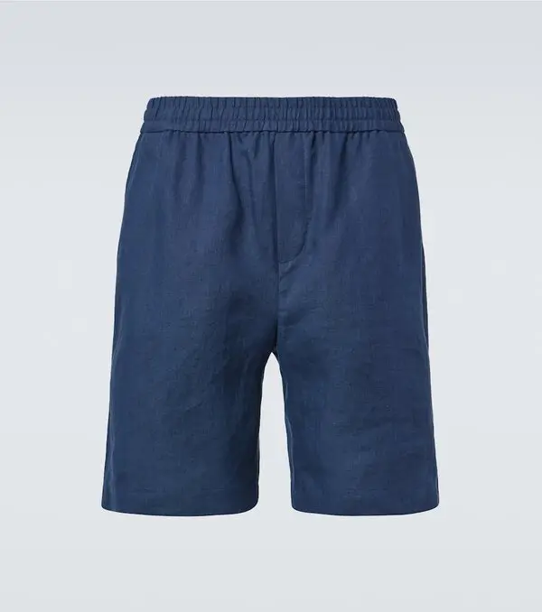Sunspel Linen Shorts - Blue
