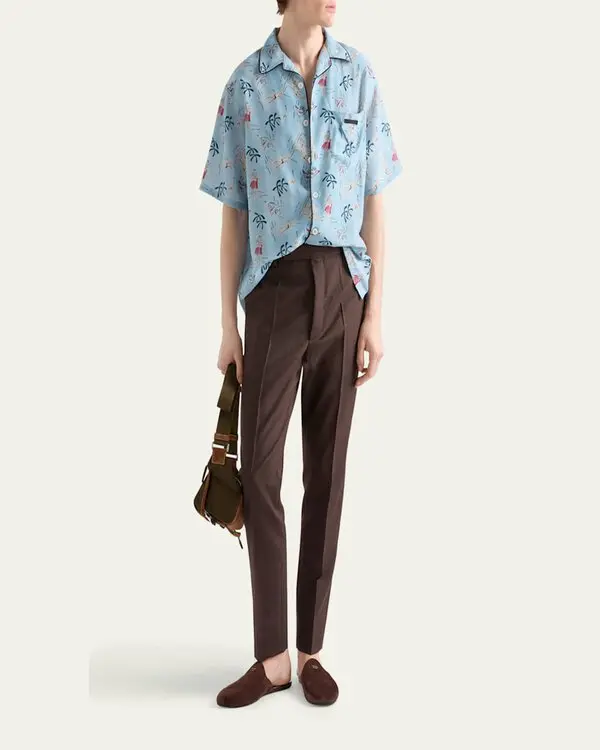 Prada Hawaiian-print Short-sleeve Shirt