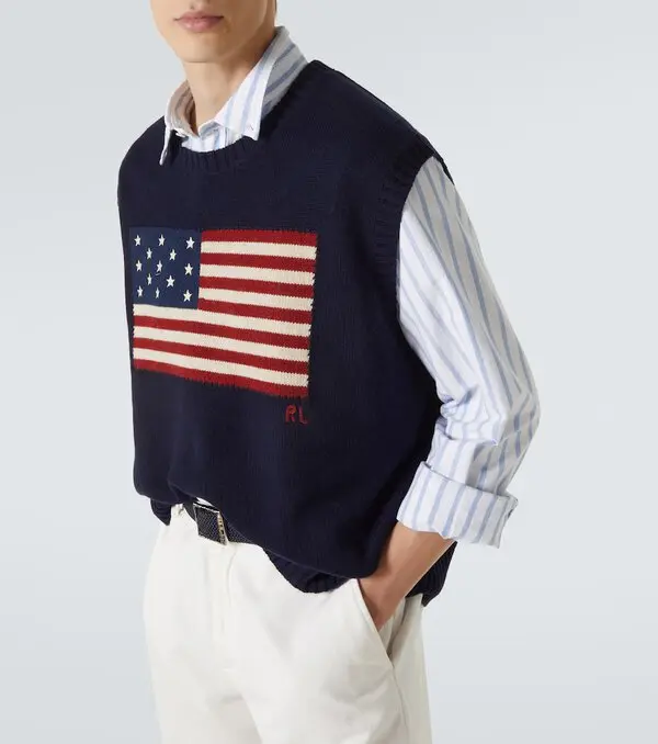 Polo Ralph Lauren Wool And Cotton Sweater Vest - Blue