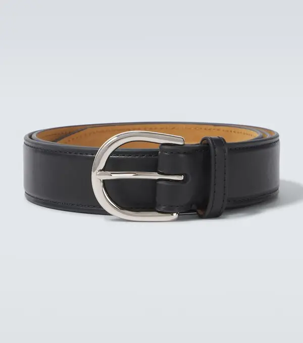 George Cleverley Leather Belt - Black