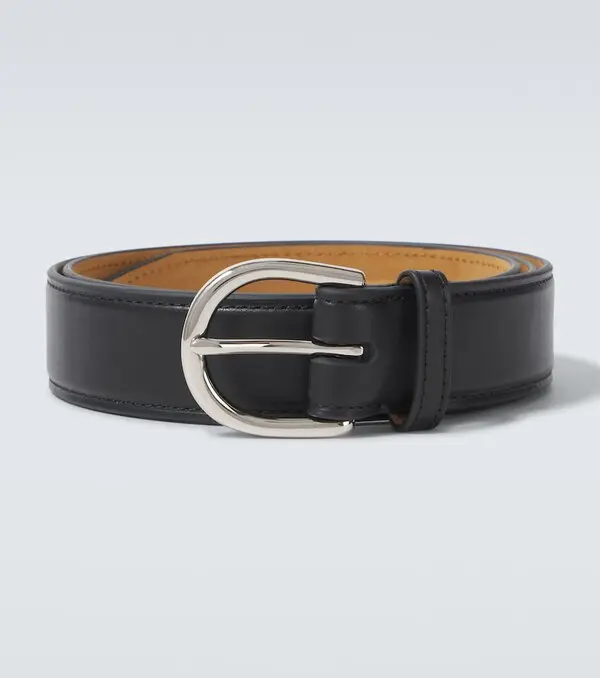 George Cleverley Leather Belt - Black