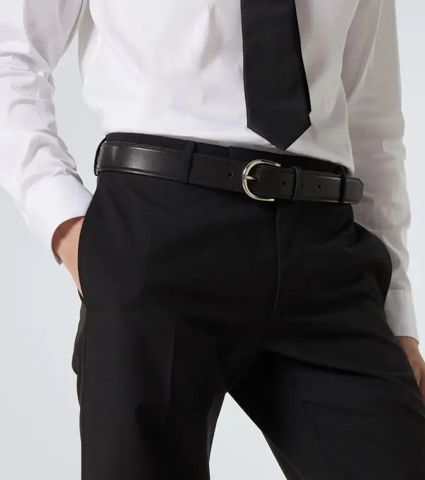 George Cleverley Leather Belt - Black