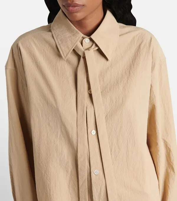 LEMAIRE Tie-detailed Cotton Shirt - Beige