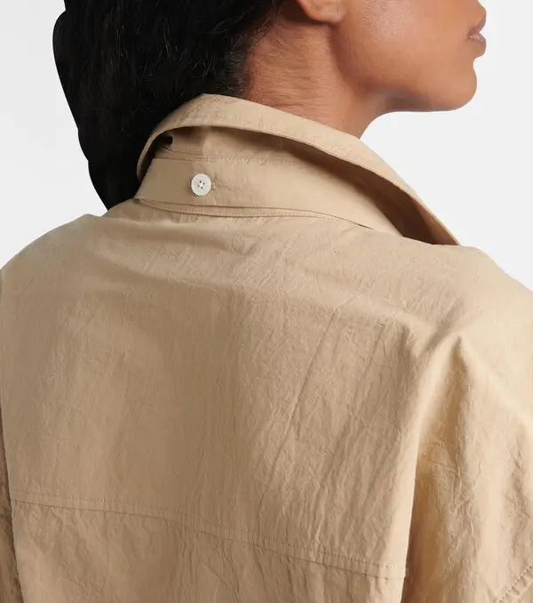 LEMAIRE Tie-detailed Cotton Shirt - Beige
