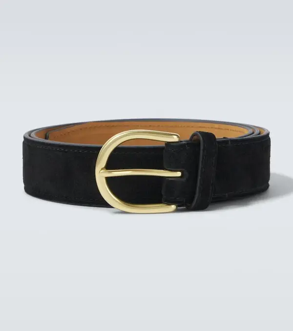 George Cleverley Suede Belt - Black