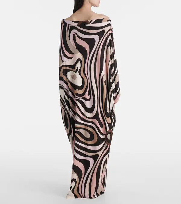 Emilio Pucci Marmo Printed Off-shoulder Beach Cover-up