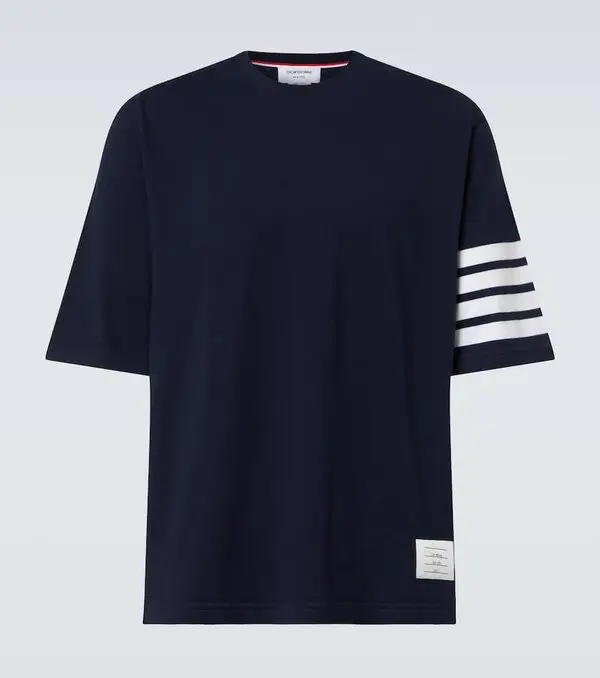 Thom Browne 4-bar Cotton Jersey T-shirt - Blue