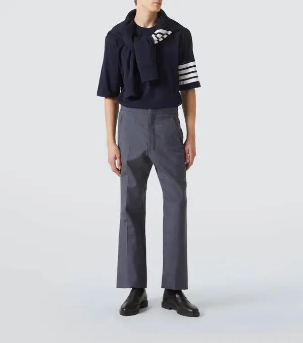 Thom Browne 4-bar Cotton Jersey T-shirt - Blue