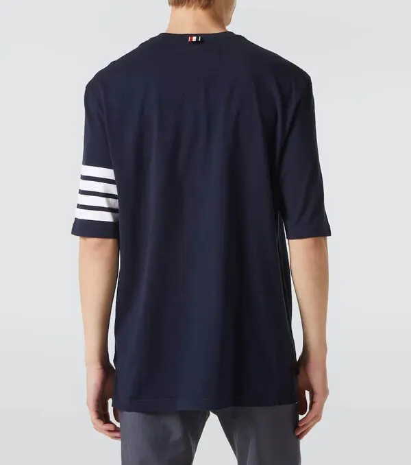 Thom Browne 4-bar Cotton Jersey T-shirt - Blue