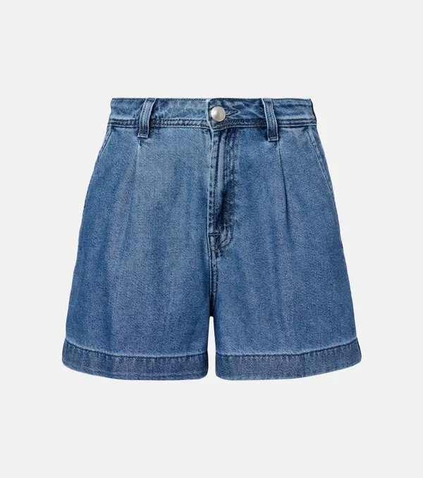 7 For All Mankind Hilo Pleated Denim Shorts