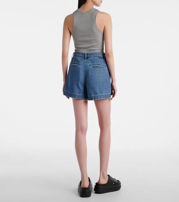 7 For All Mankind Hilo Pleated Denim Shorts