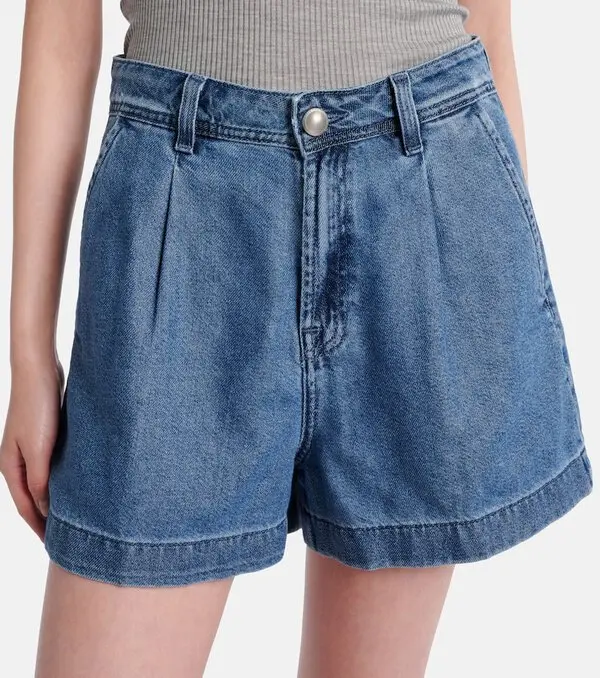 7 For All Mankind Hilo Pleated Denim Shorts