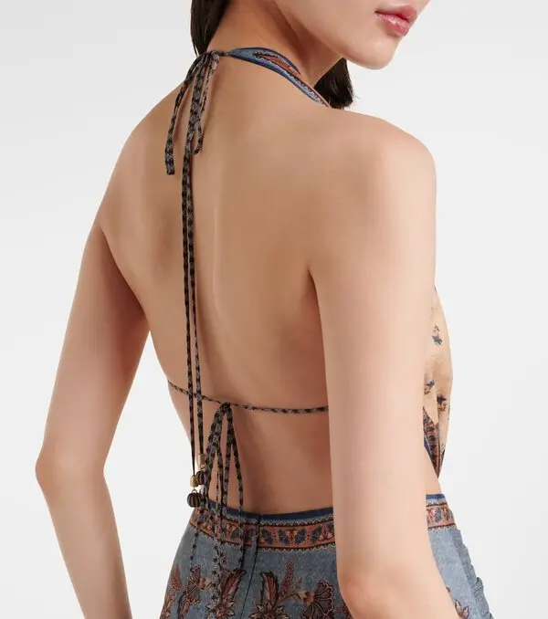 Zimmermann Ascension Plunge Halter Maxi Dress - Multicoloured - 20% Off |  Editorialist
