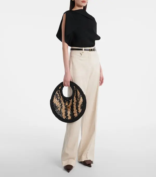 Jacquemus Spiaggia Small Raffia Shoulder Bag